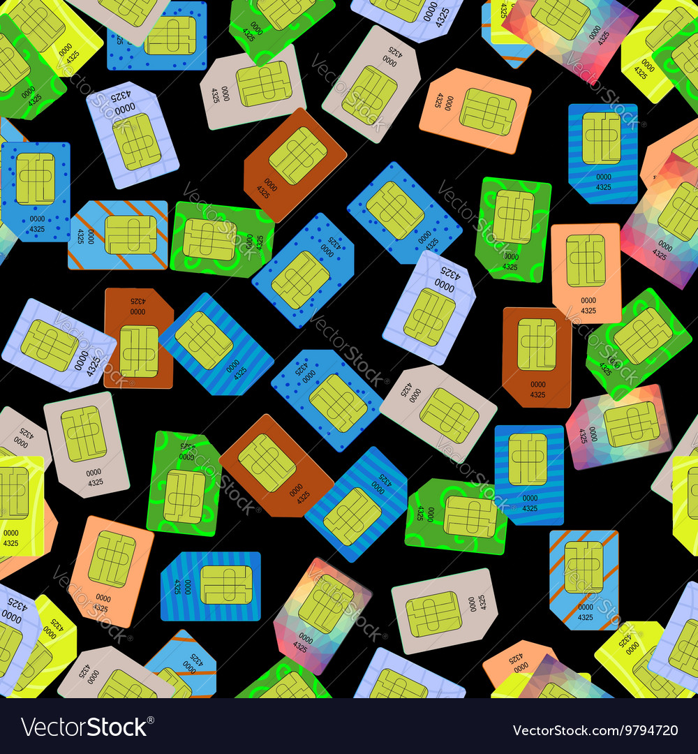 Sim cards seamless pattern Royalty Free Vector Image