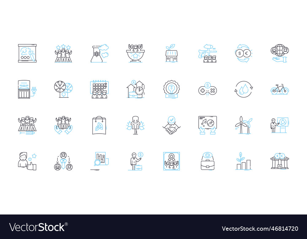 Universal linkage linear icons set connectivity Vector Image Universal linkage linear icons set connectivity Vector Image