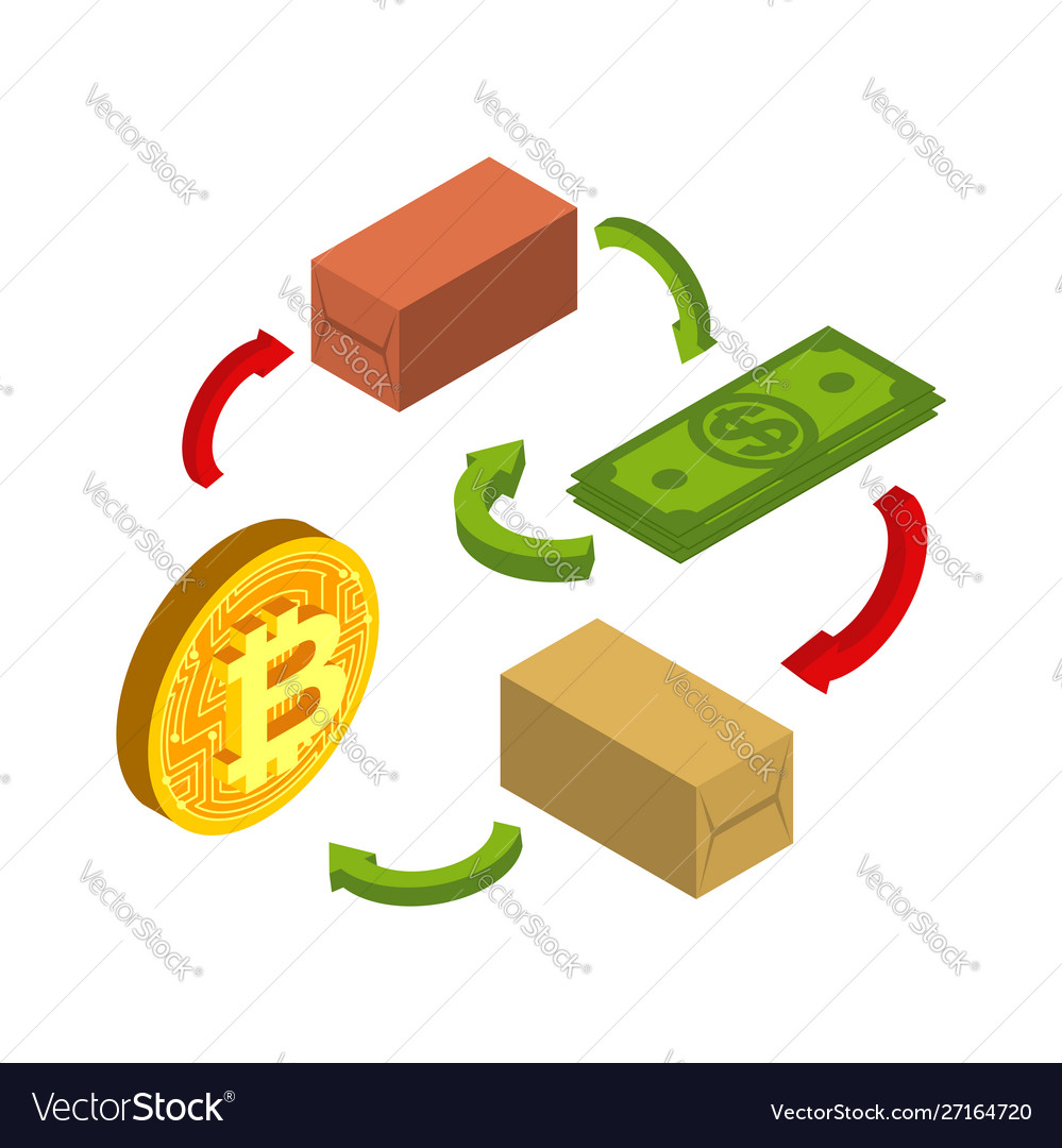 Virtual trade scheme bitcoin exchange dollar Vector Image