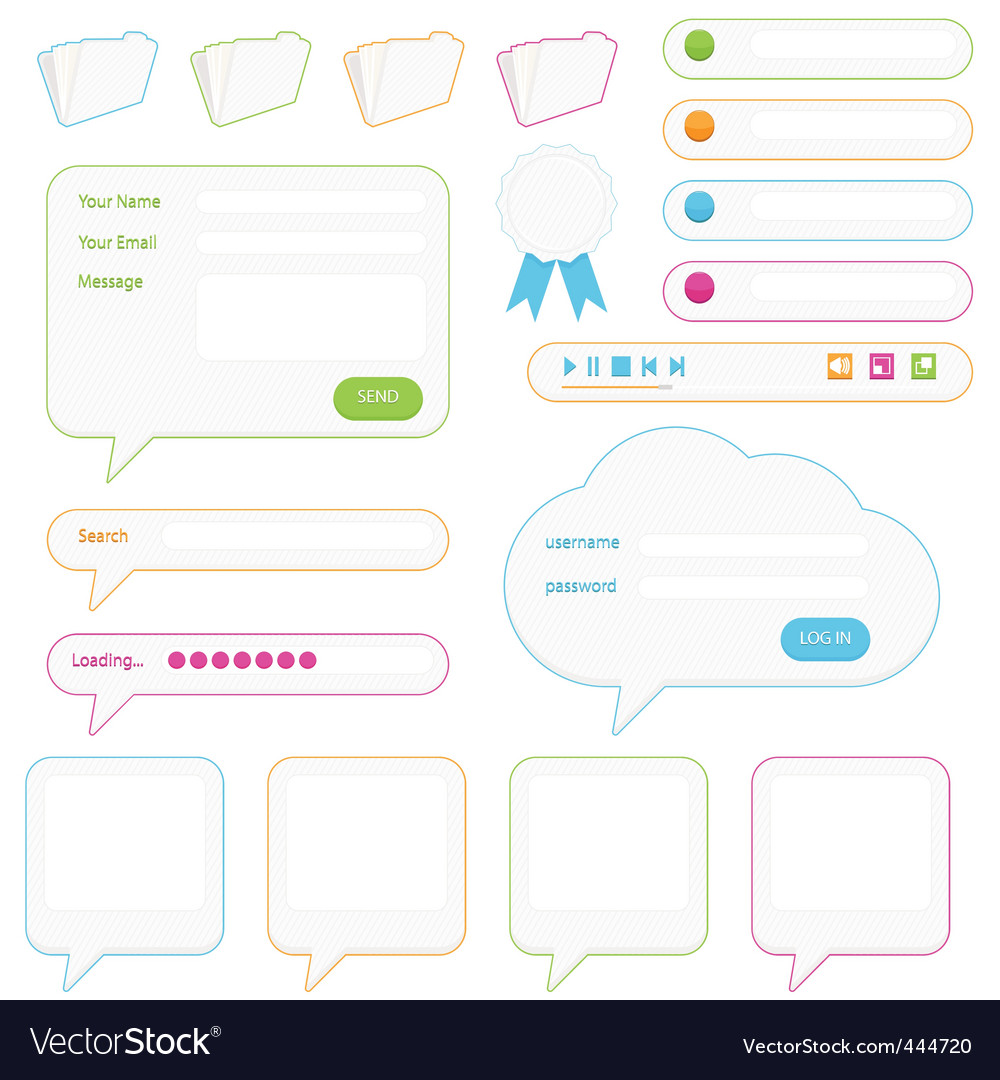 Web objects Royalty Free Vector Image - VectorStock