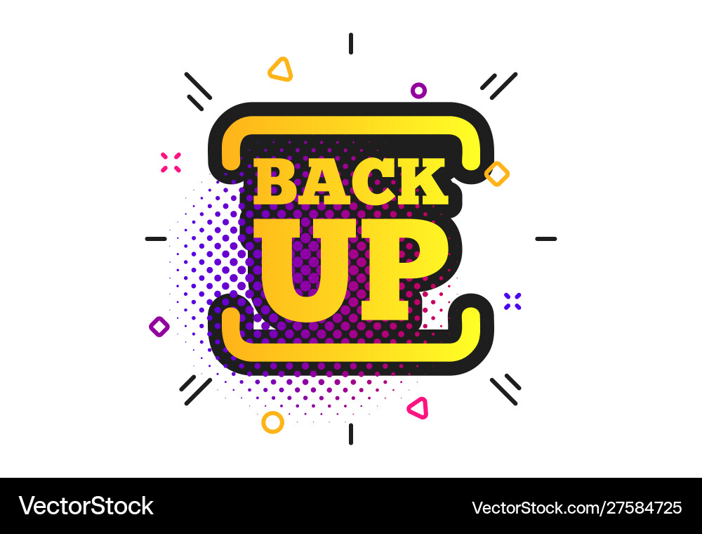 Backup date sign icon storage symbol Royalty Free Vector