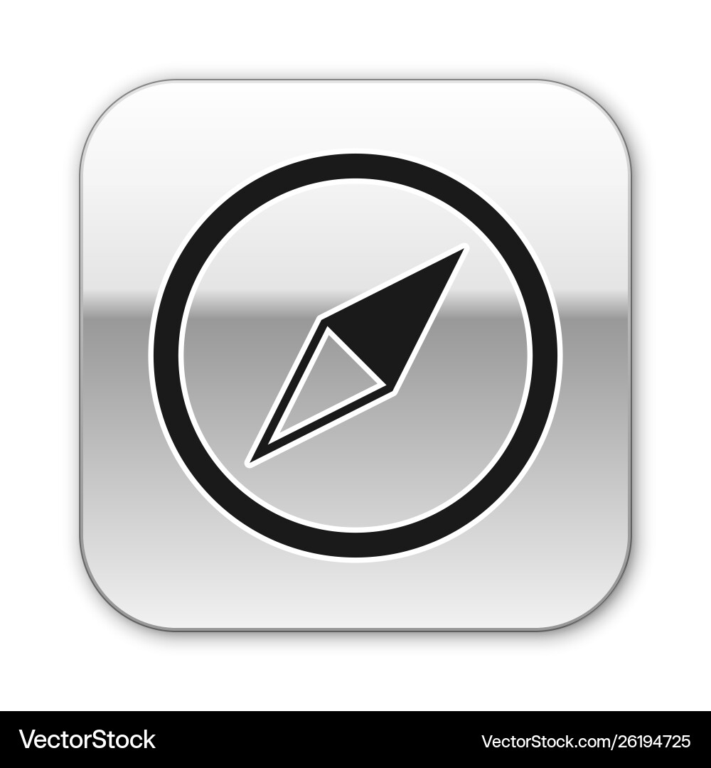 Black wind rose icon isolated on white background Vector Image