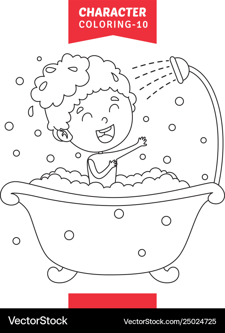 Character coloring page Royalty Free Vector Image