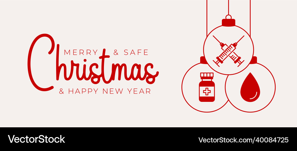 Christmas coronavirus vaccination and prevention Vector Image