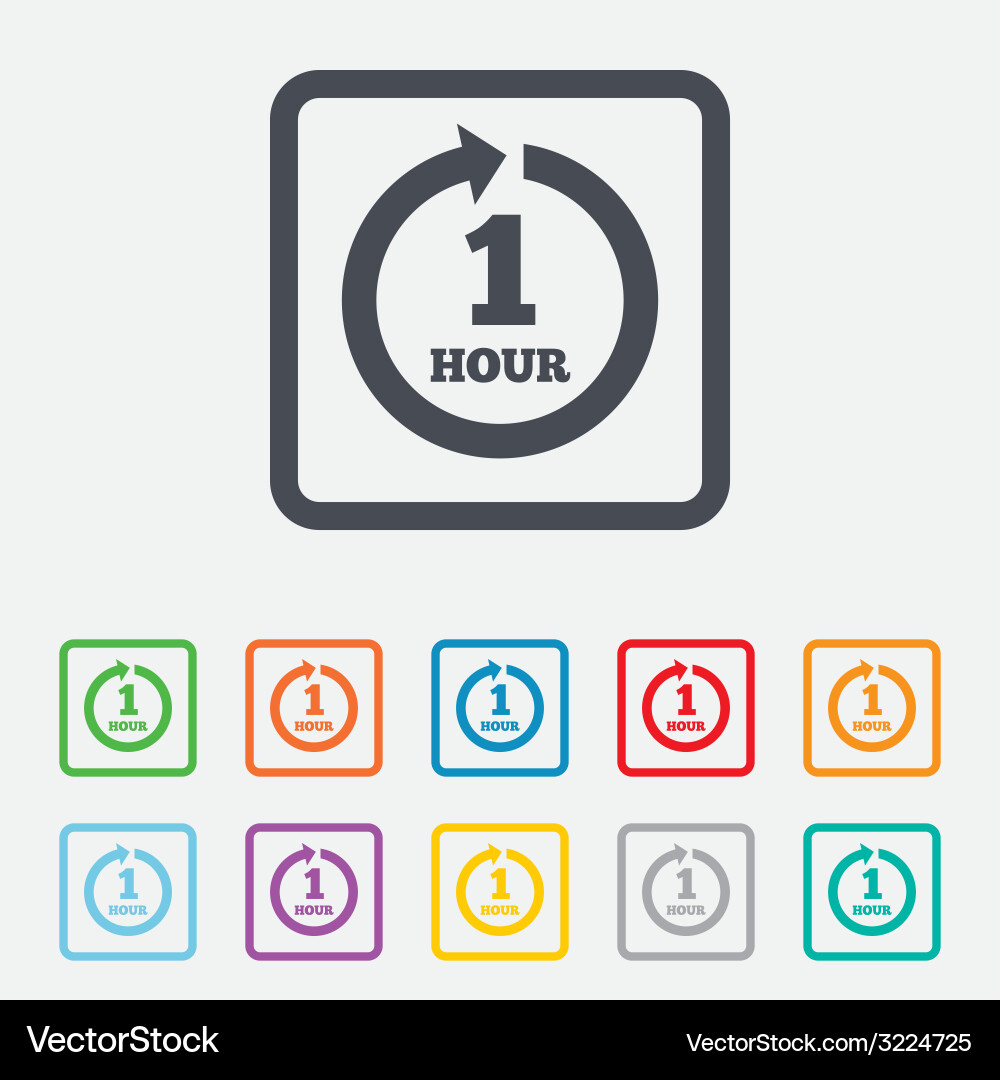 Every hour sign icon full rotation arrow Vector Image