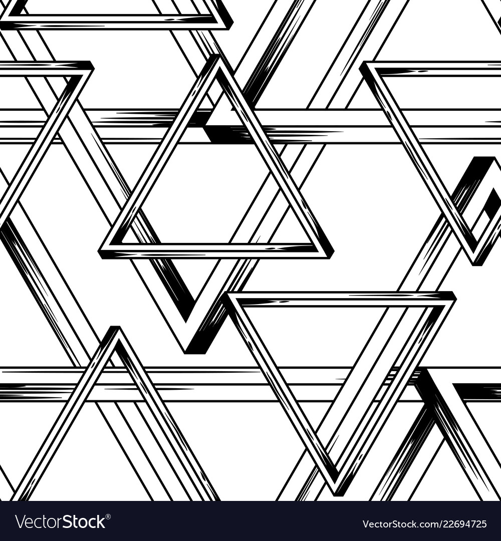 Impossible infinite triangles seamless pattern Vector Image