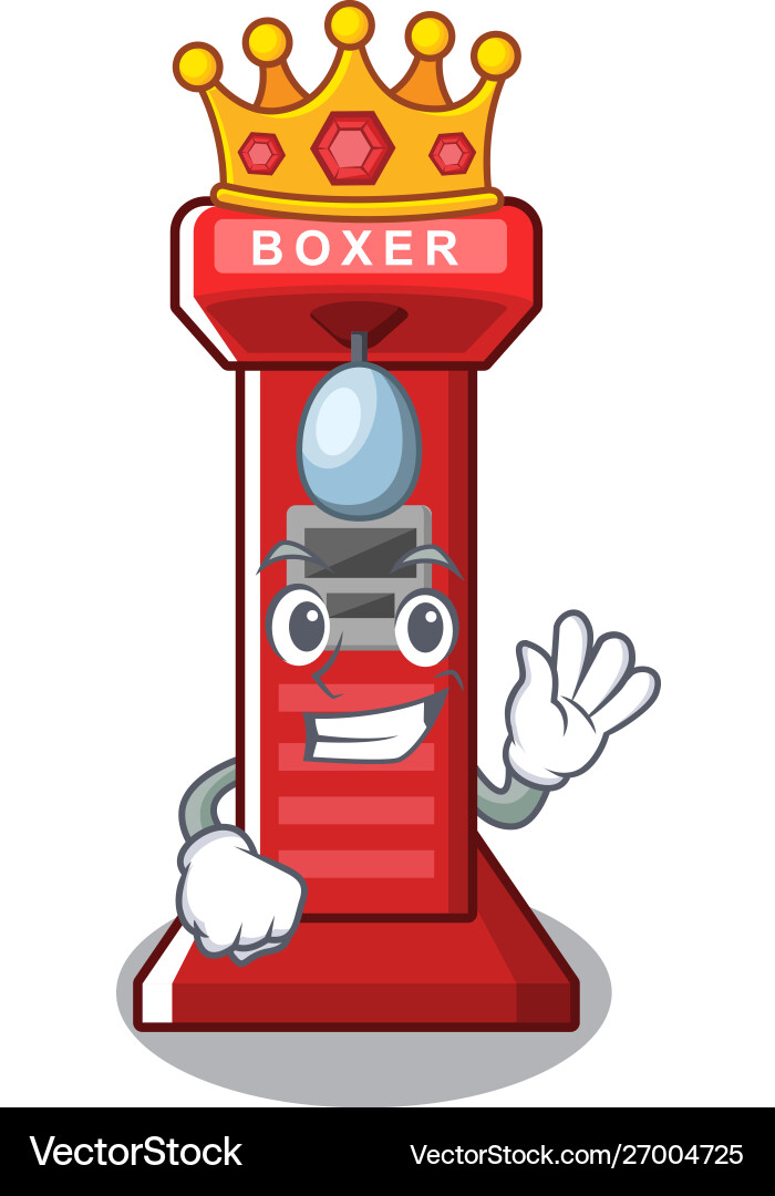 King boxing game machine in cartoon shape Vector Image