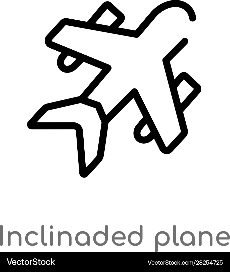 Outline inclinaded plane icon isolated black Vector Image