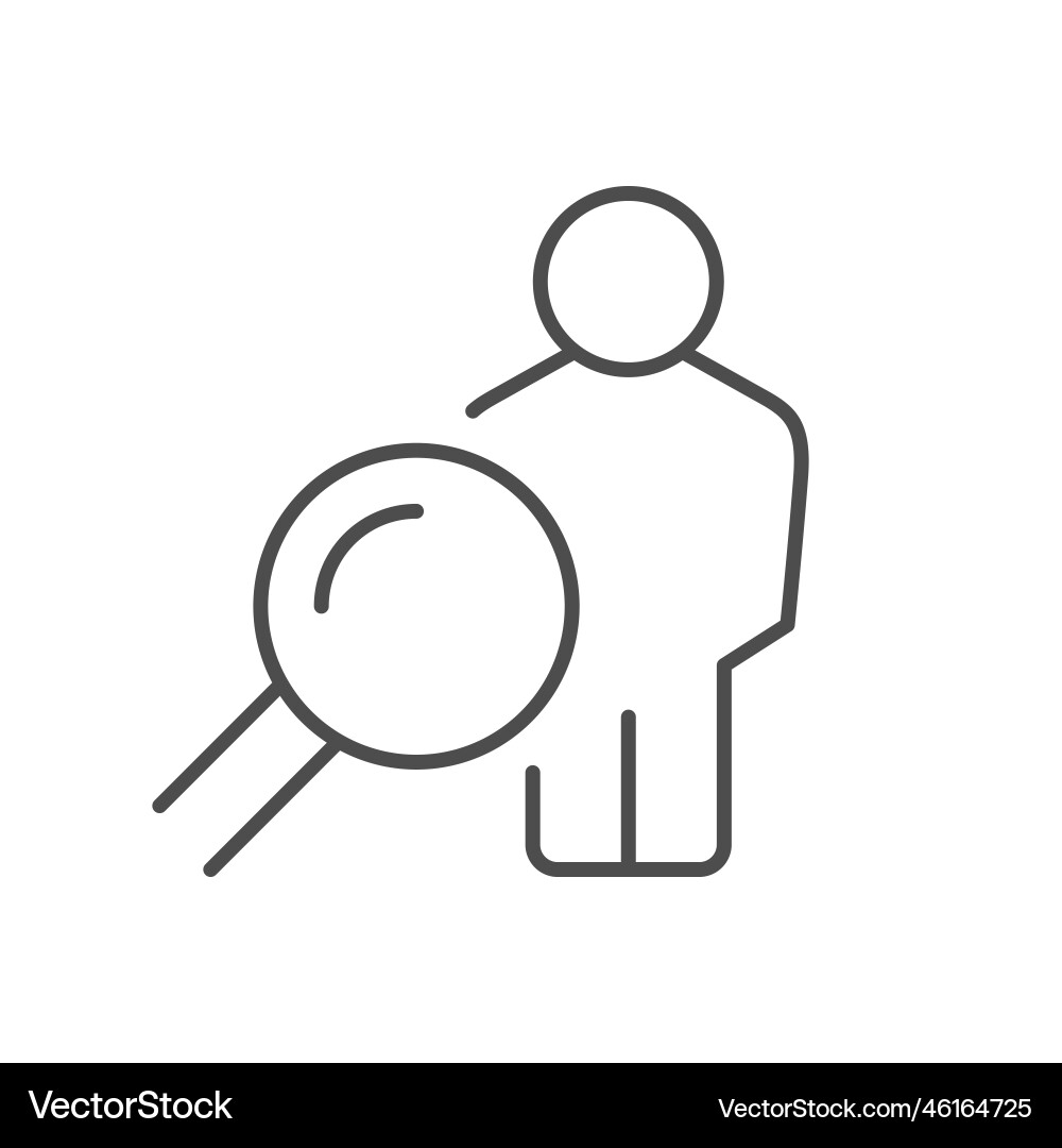 Person analysis line outline icon Royalty Free Vector Image