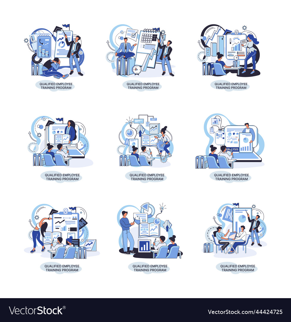 Qualified employee training program refresher Vector Image