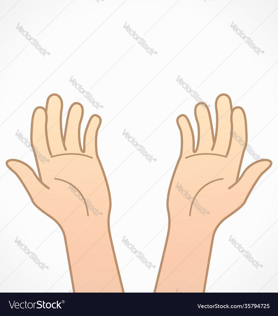 Simple open hands Royalty Free Vector Image - VectorStock