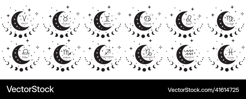 Zodiac astrology horoscope design Royalty Free Vector Image