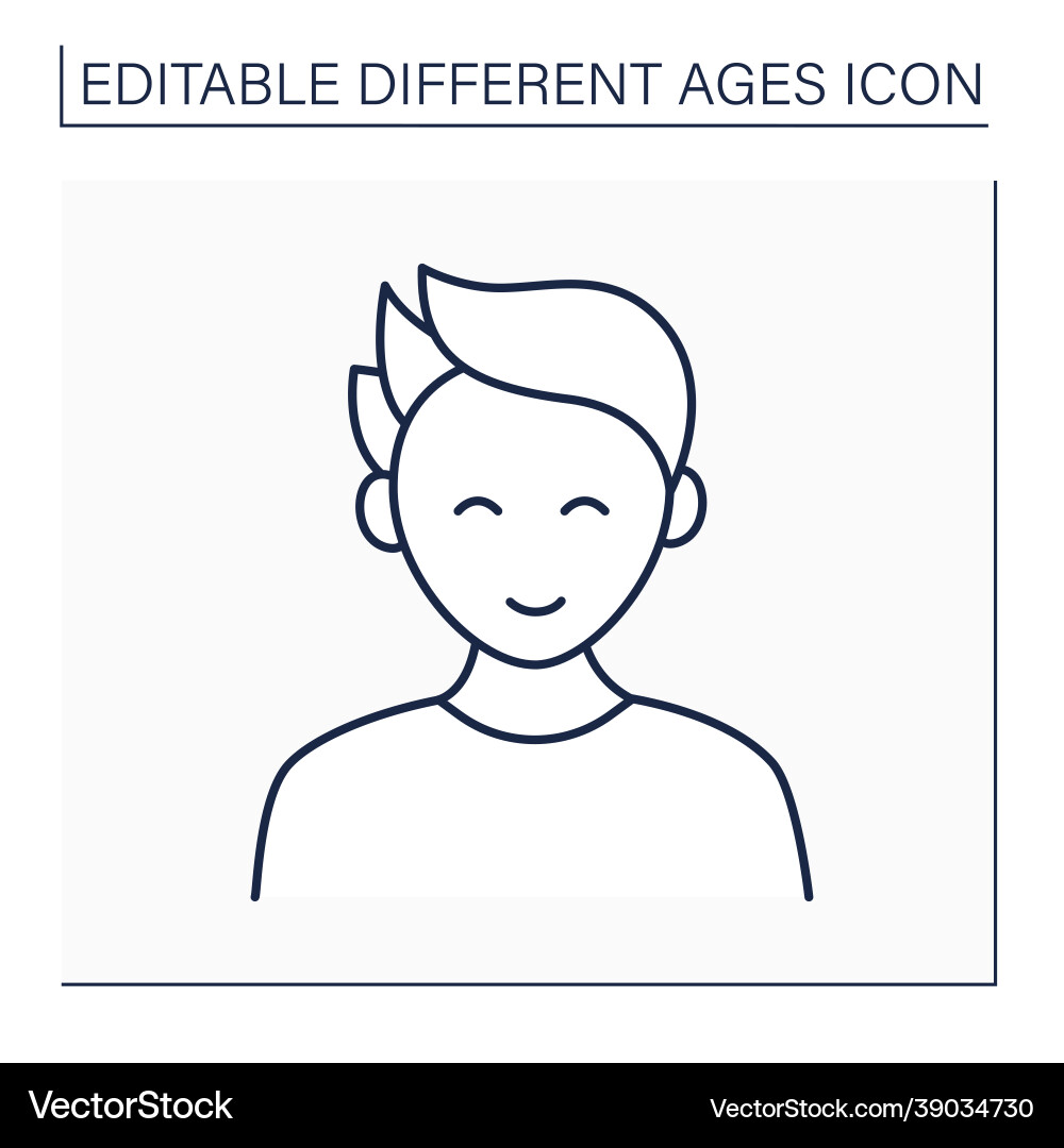 Adolescence period line icon Royalty Free Vector Image