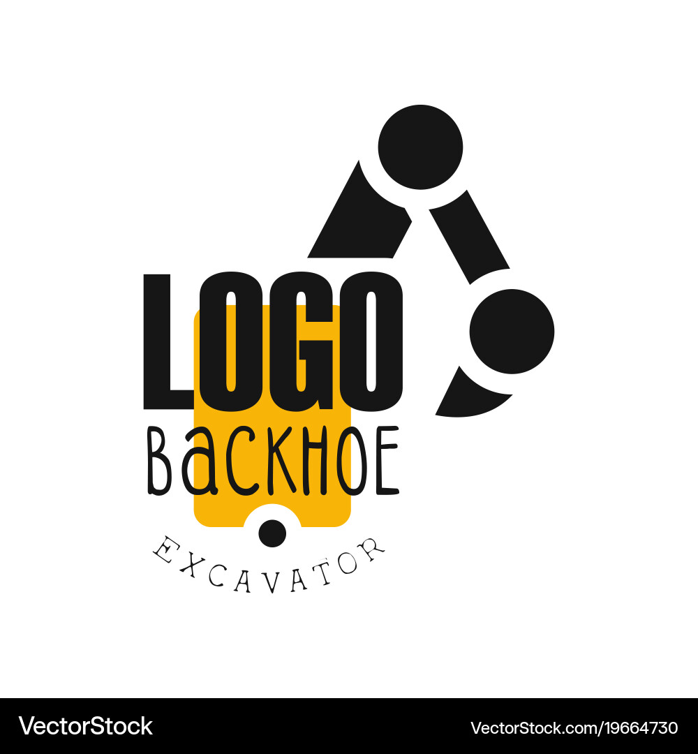 Backhoe logo excavator equipment service label Vector Image