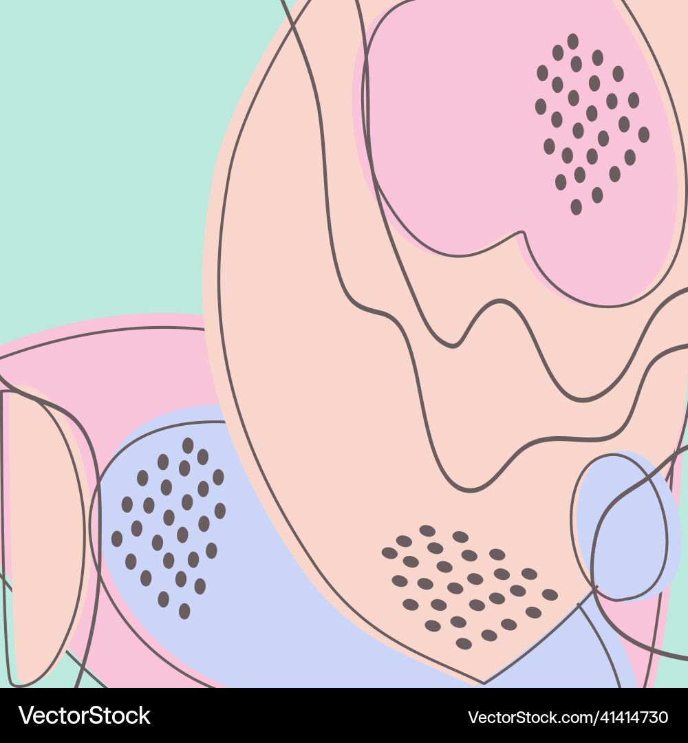 Drawn colorful abstract shapes doodle curve Vector Image