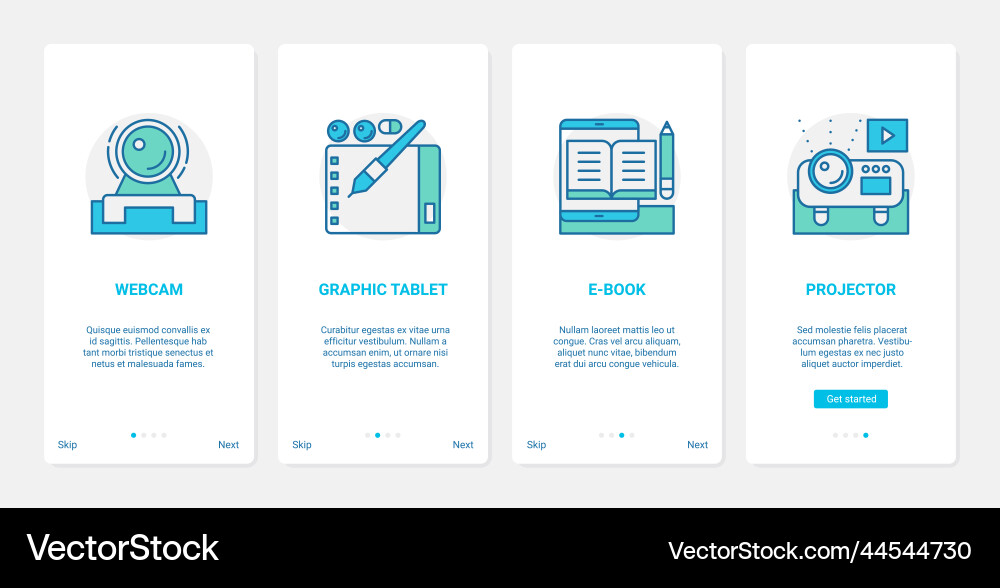 Electronic media devices entertainment ux ui Vector Image