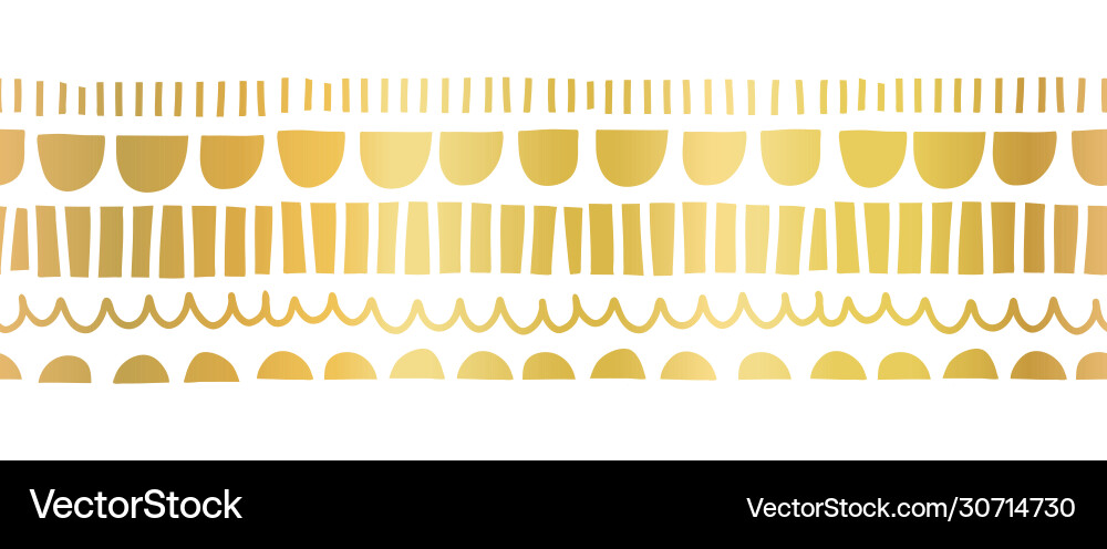 Faux metallic gold foil seamless horizontal Vector Image