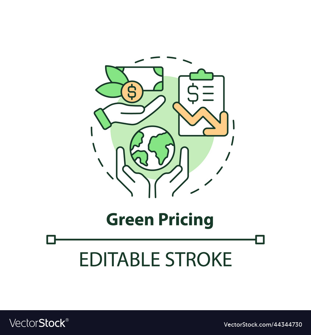 Green pricing concept icon Royalty Free Vector Image Green pricing concept icon Royalty Free Vector Image