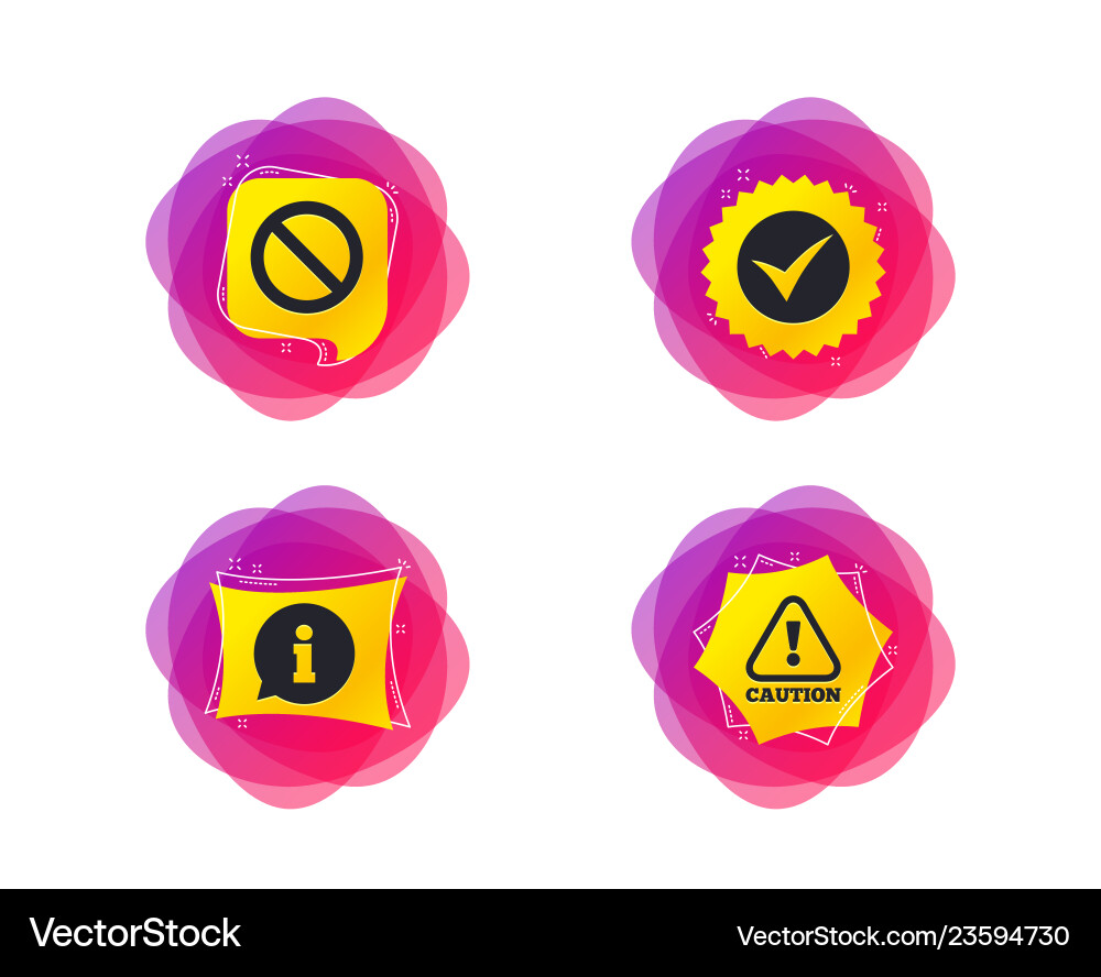 Information icons stop prohibition symbol Vector Image