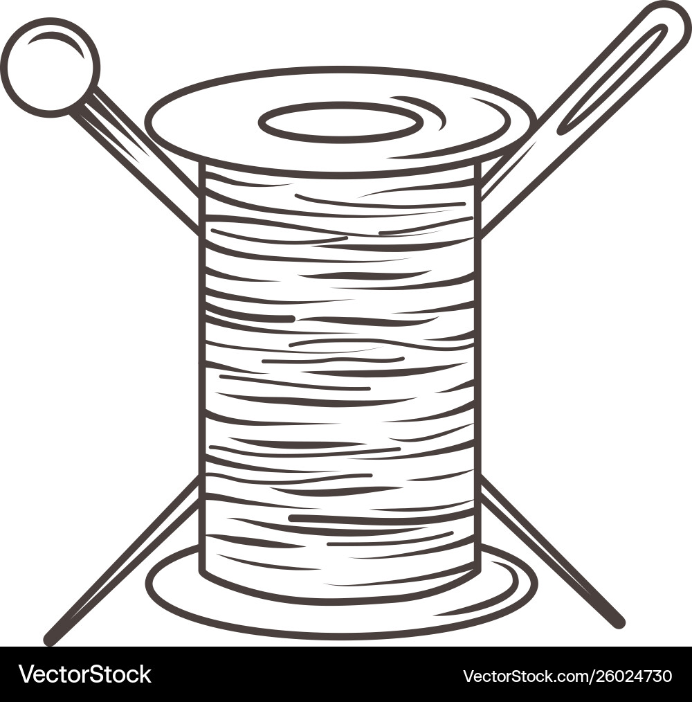 Isolated tailor shop thread and needle design Vector Image