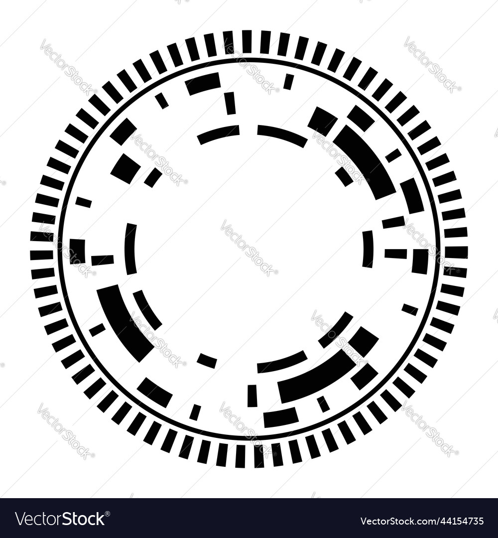 Abstract Random Circles With Dashed Lines Vector Image