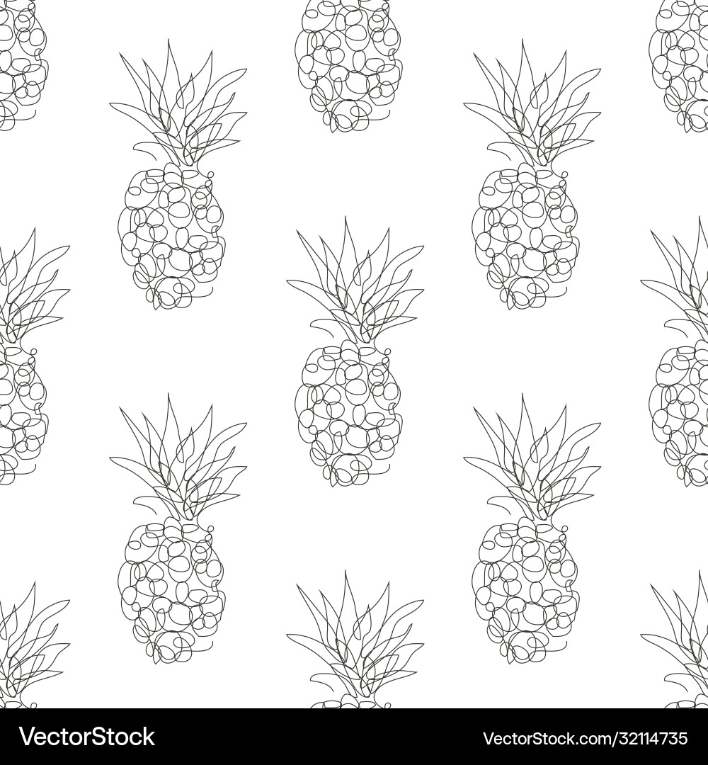 Fruitl seamless pattern line art Royalty Free Vector Image