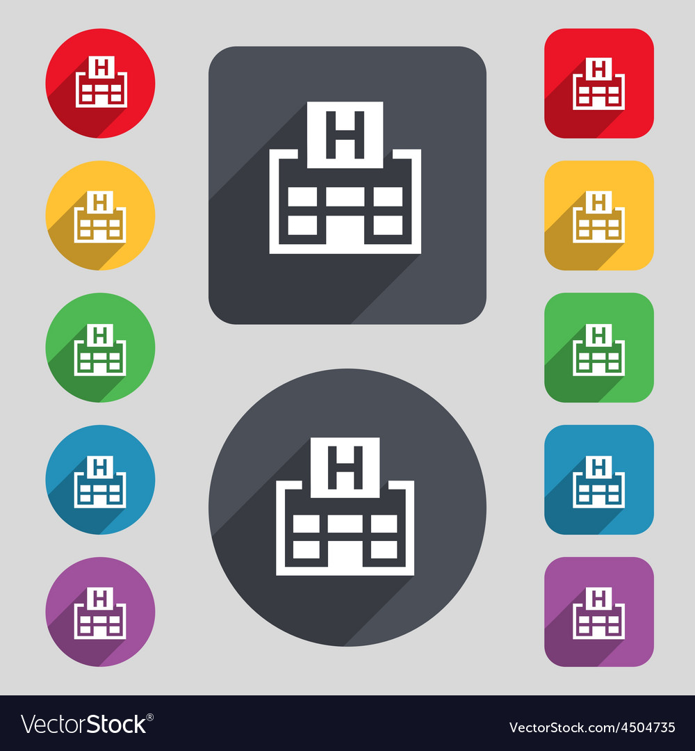 Hotkey Icon Sign A Set Of 12 Colored Buttons And A