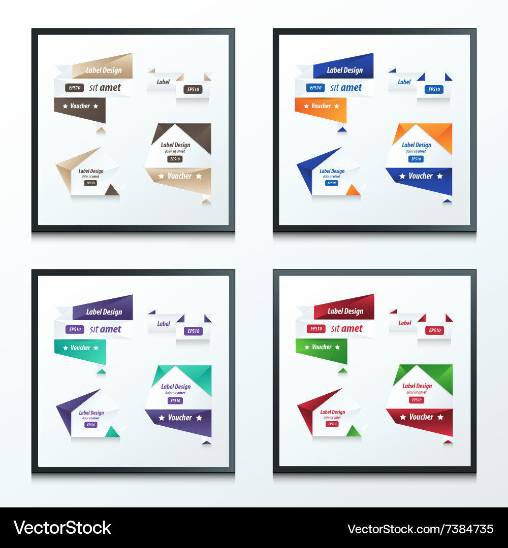 Label design origami styles Royalty Free Vector Image