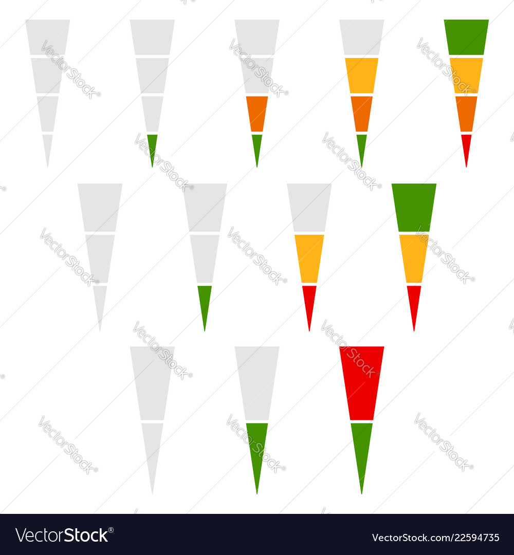 Level indicator progress bar element in set Vector Image