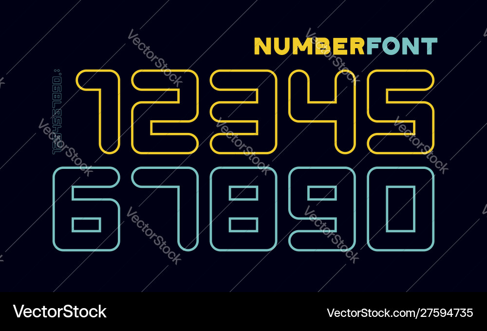 Numbers font sport font with and numeric Vector Image