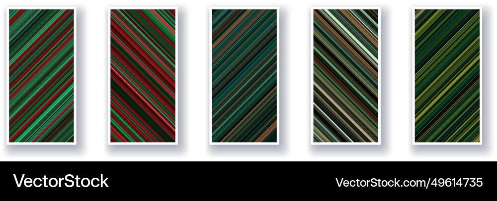 Paper cards with diagonal striped geometric Vector Image