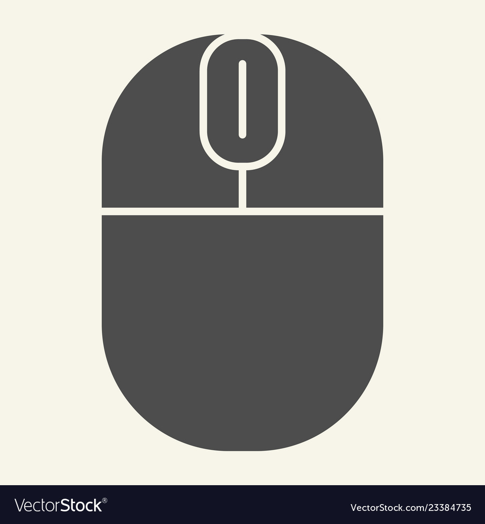 Pc mouse solid icon computer device Royalty Free Vector