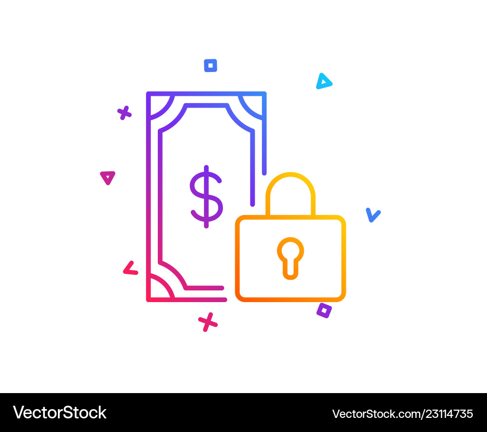 Private payment line icon dollar sign Royalty Free Vector