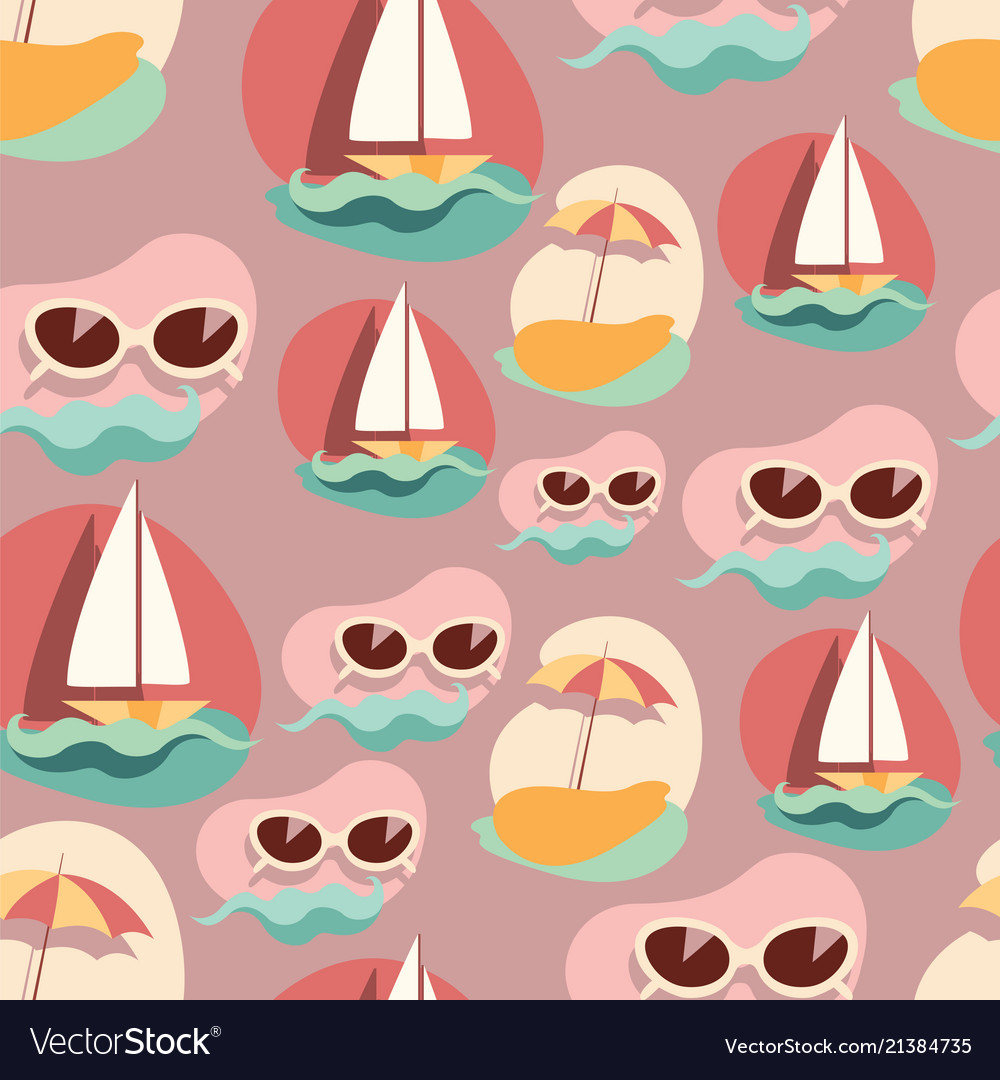 Seamless background pattern with summer elements Vector Image