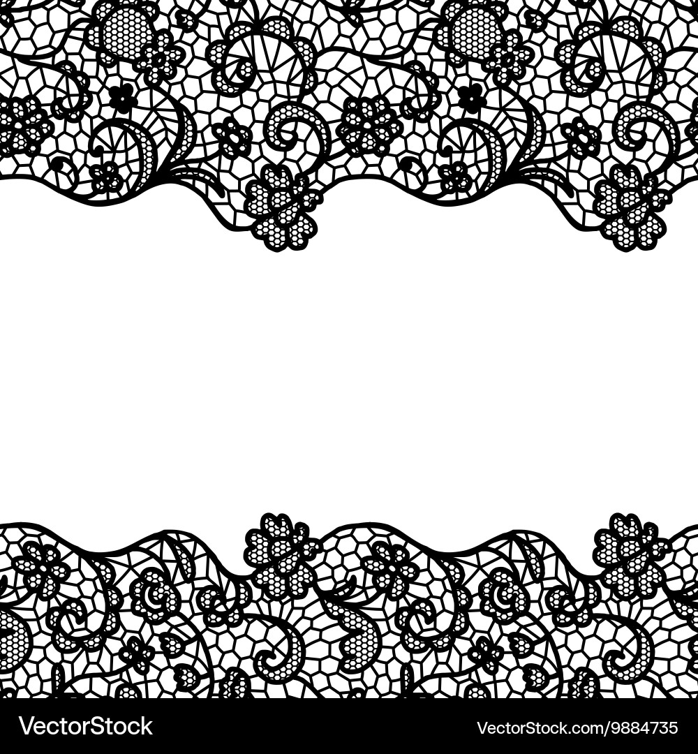 Seamless lace border invitation card Royalty Free Vector