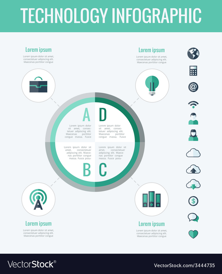 Technology infographic elements Royalty Free Vector Image