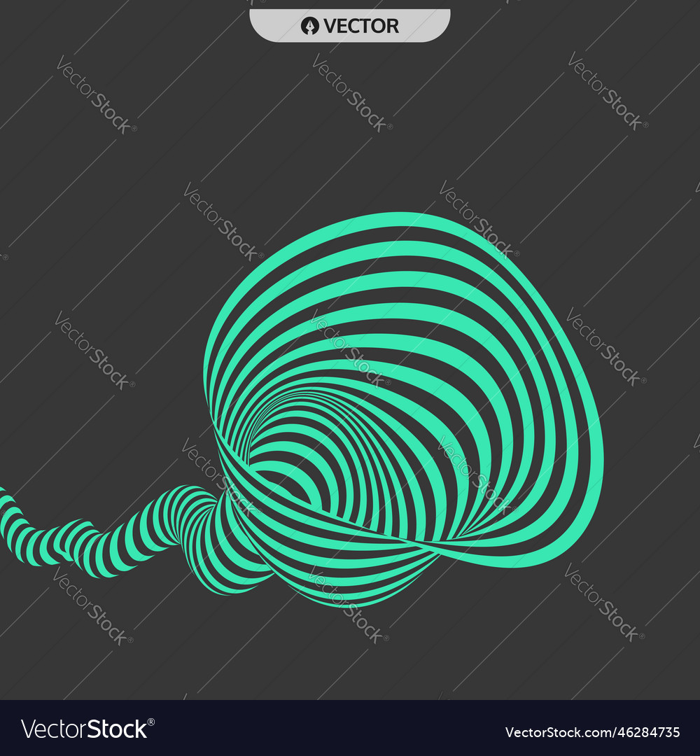 Tunnel abstract striped background optical art 3d Vector Image