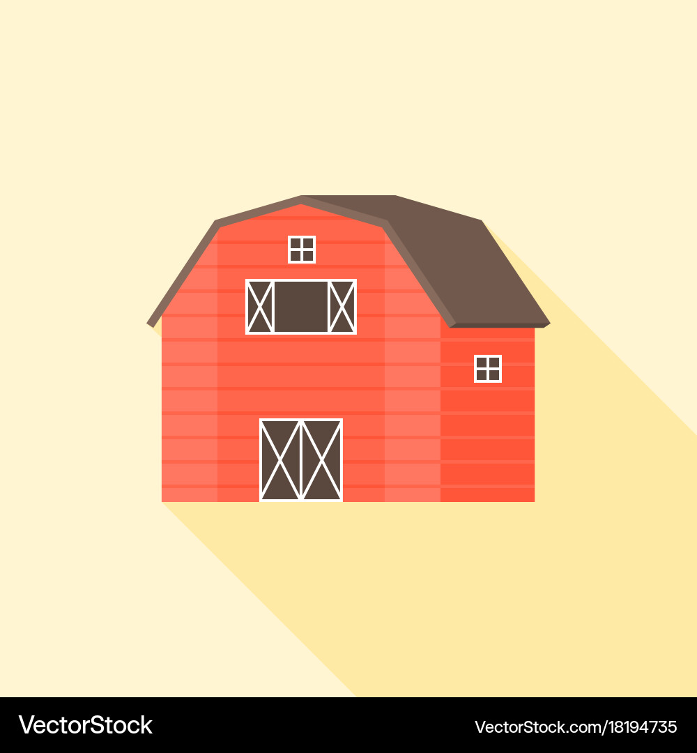 Wooden red barn icon Royalty Free Vector Image