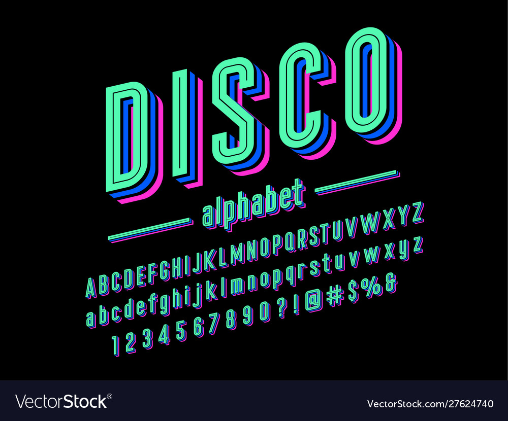 3d retro font Royalty Free Vector Image - VectorStock