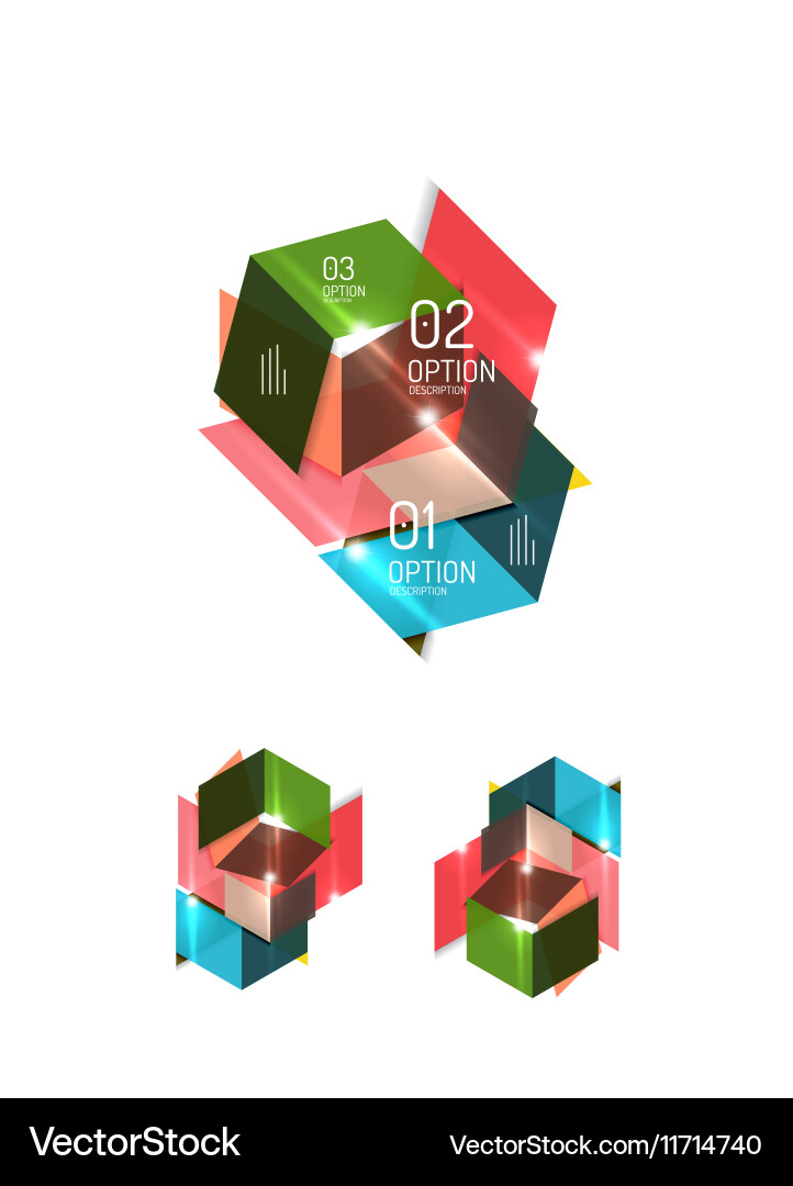 Abstract paper geometric infographic templates Vector Image