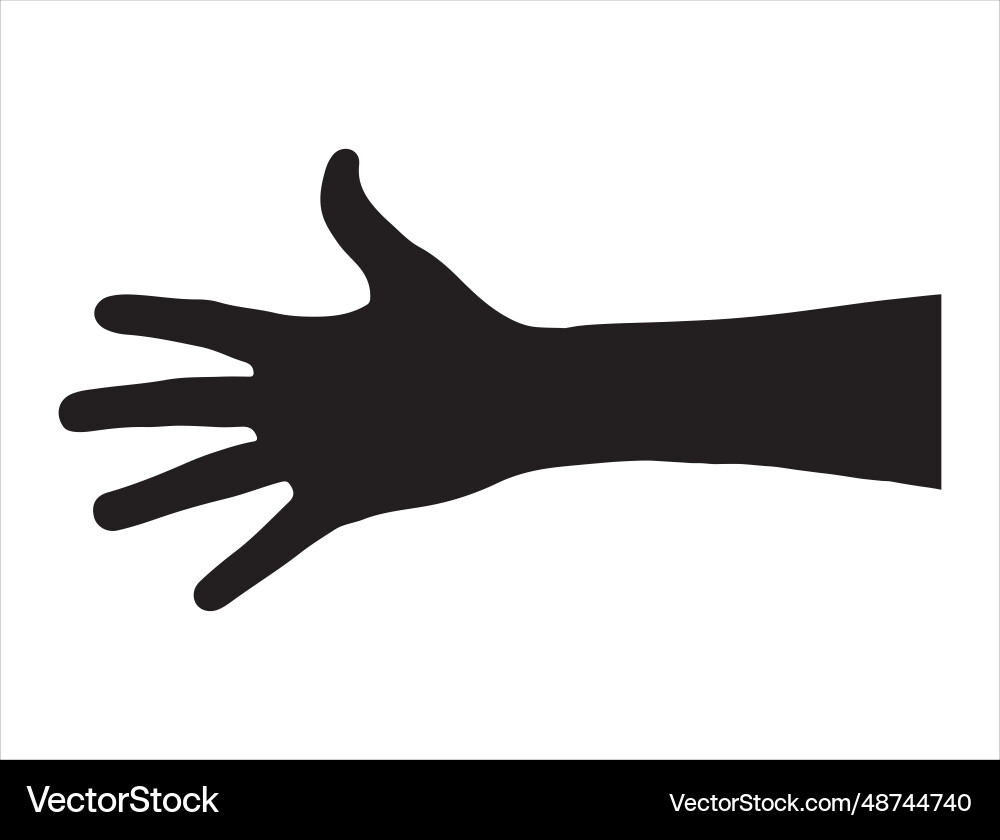 Arm and hand silhouette art Royalty Free Vector Image