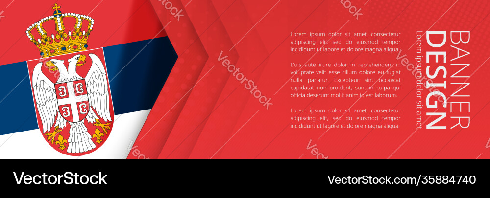 Banner template with flag serbia Royalty Free Vector Image
