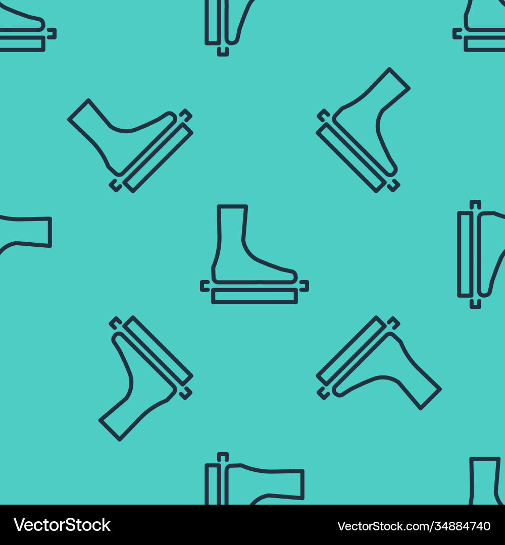Black line flat foot icon isolated seamless Vector Image