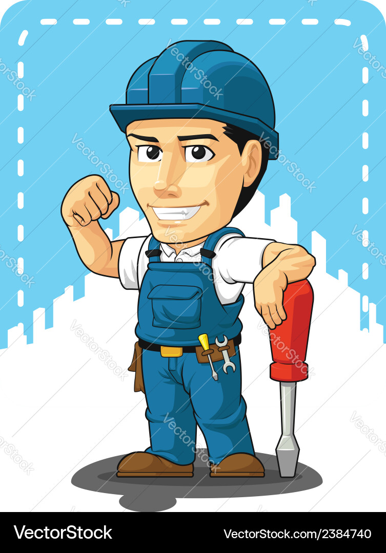 Cartoon technician or repairman Royalty Free Vector Image
