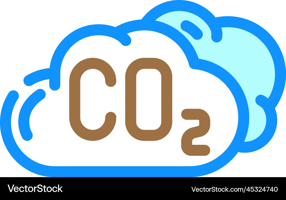 Emissions co2 esg color icon Royalty Free Vector Image