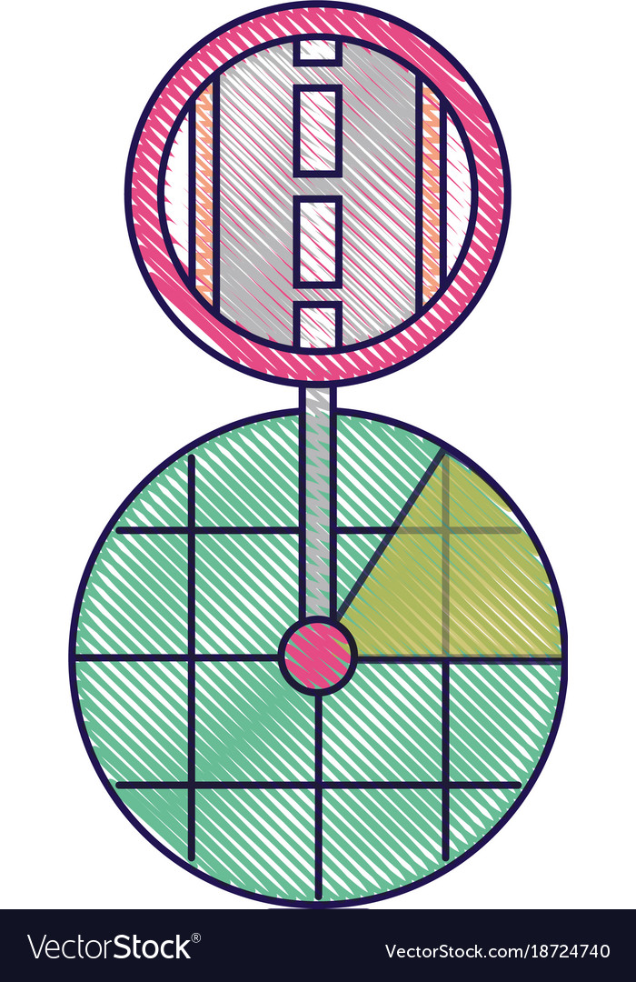 Gps navigation screen pointer map road Royalty Free Vector