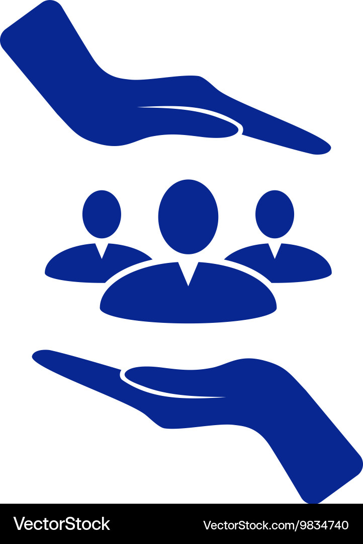 Group of people and hands icon Royalty Free Vector Image