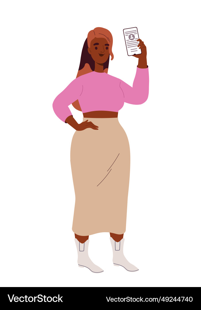 Happy person with smartphone Royalty Free Vector Image