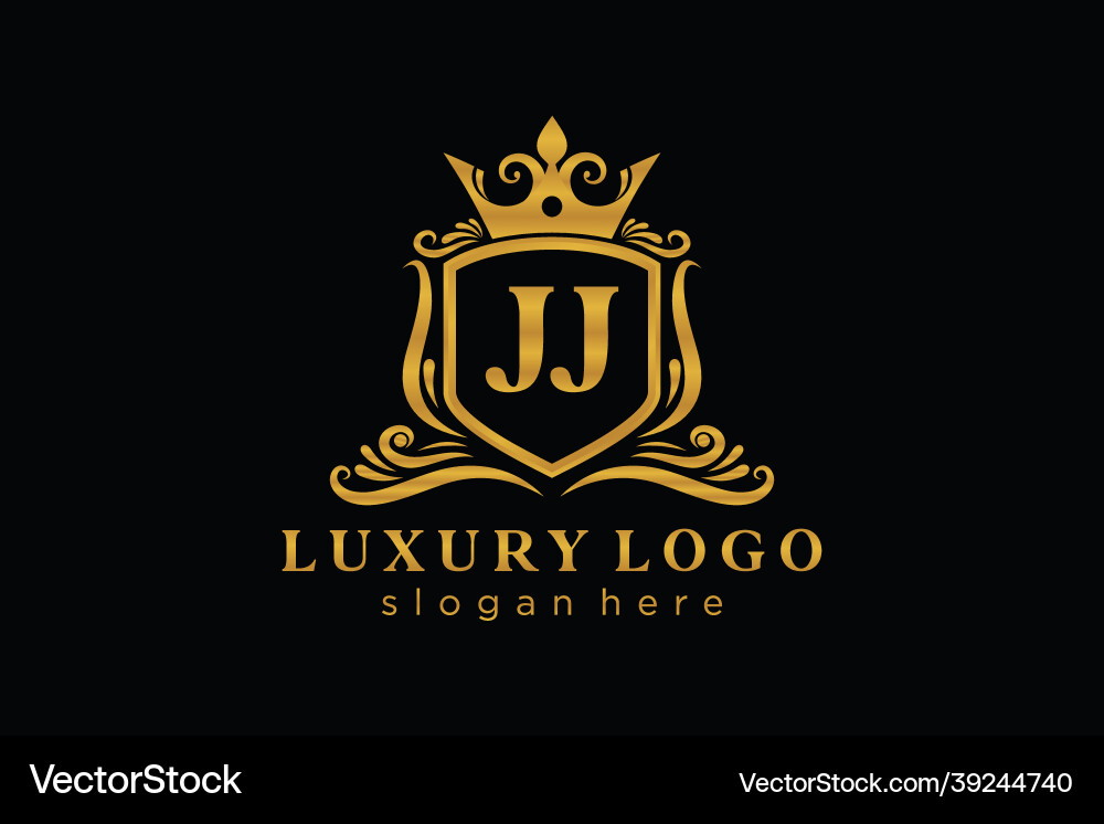 Initial jj letter royal luxury logo template Vector Image