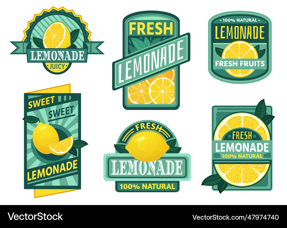 Lemonade badge lemon syrup fresh lemonades Vector Image